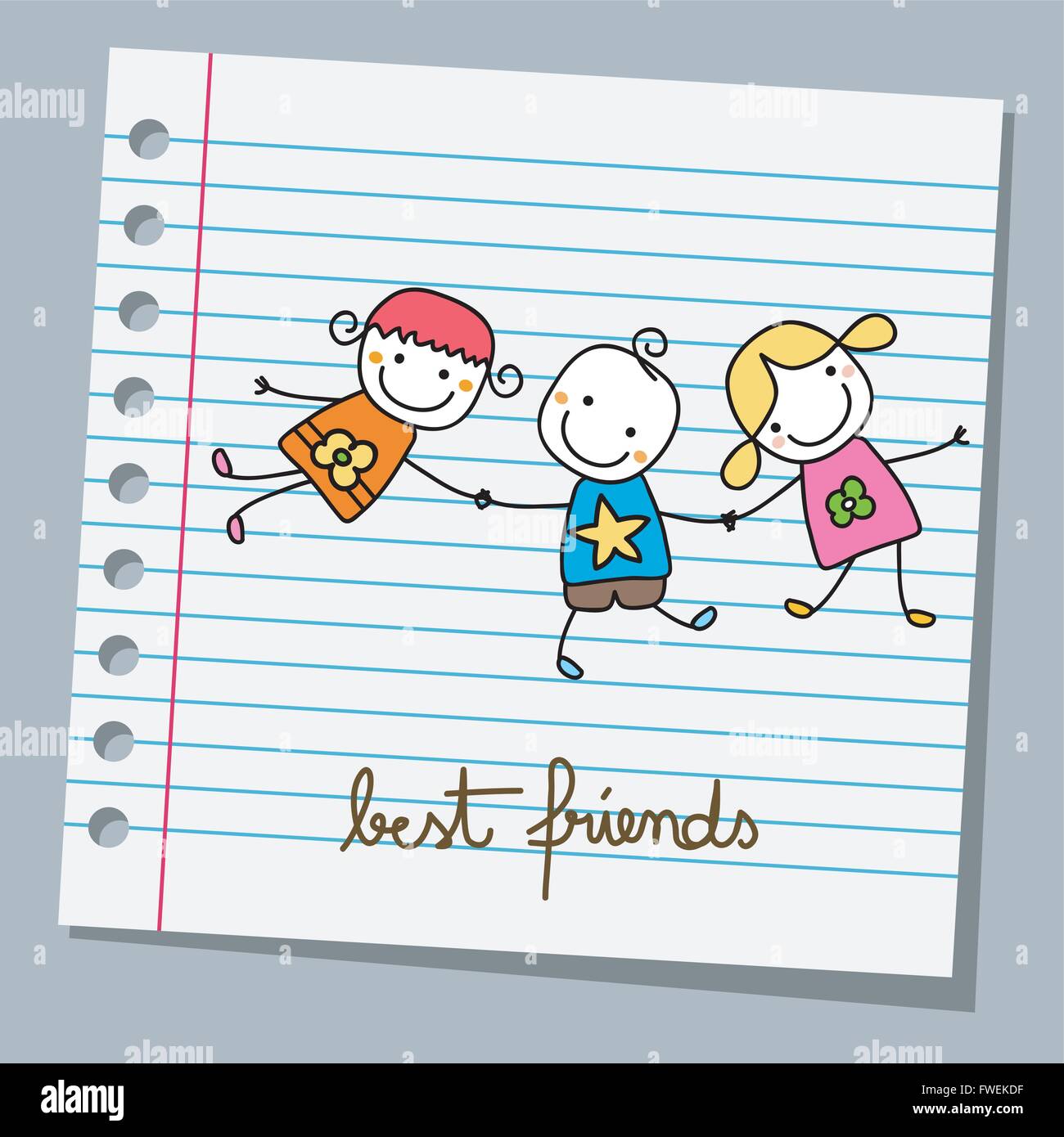 School best friends Stock Vector Images - Alamy