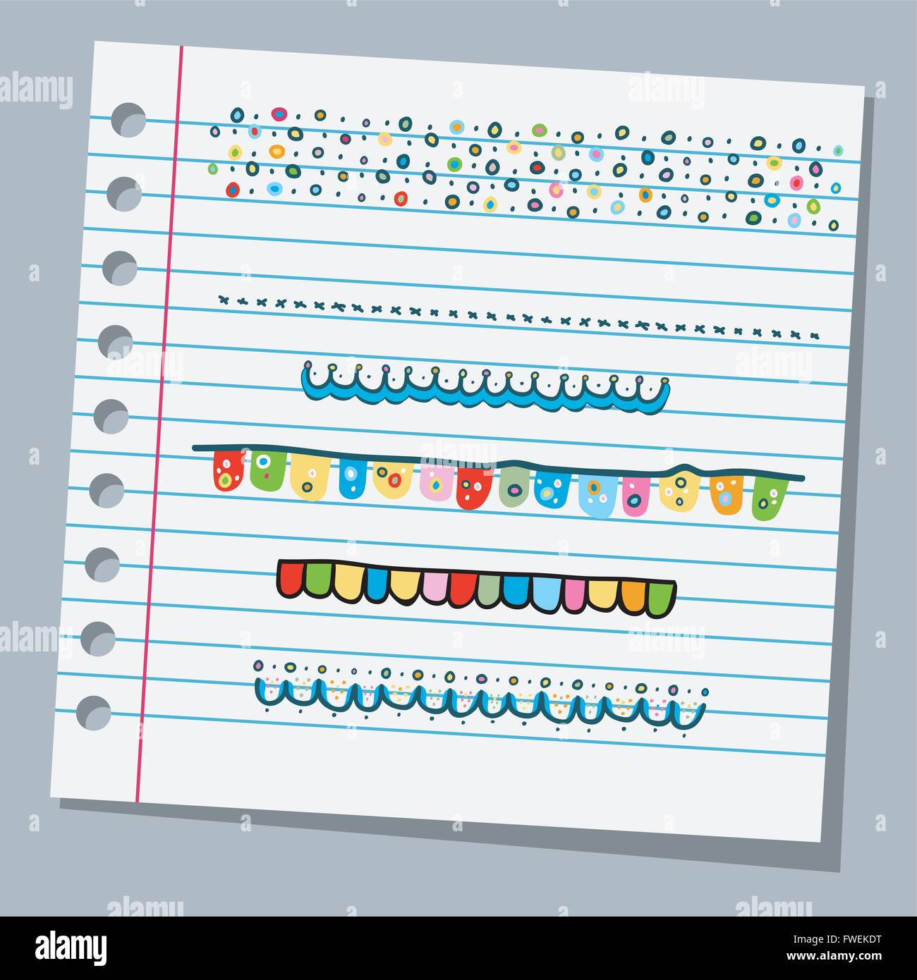 notebook paper borders child drawings Stock Vector Image & Art - Alamy