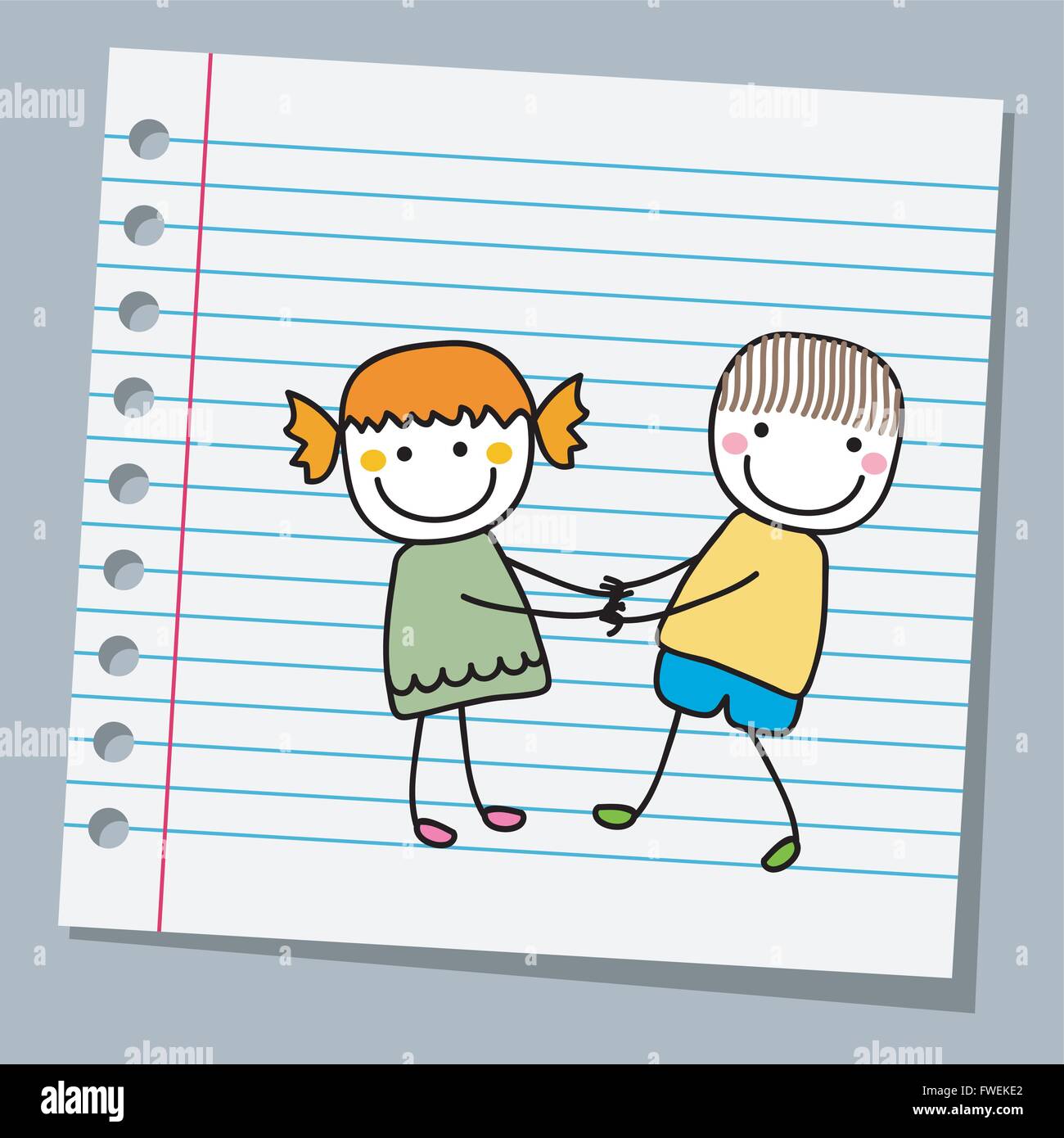 Girl cartoon child notebook hi-res stock photography and images - Alamy