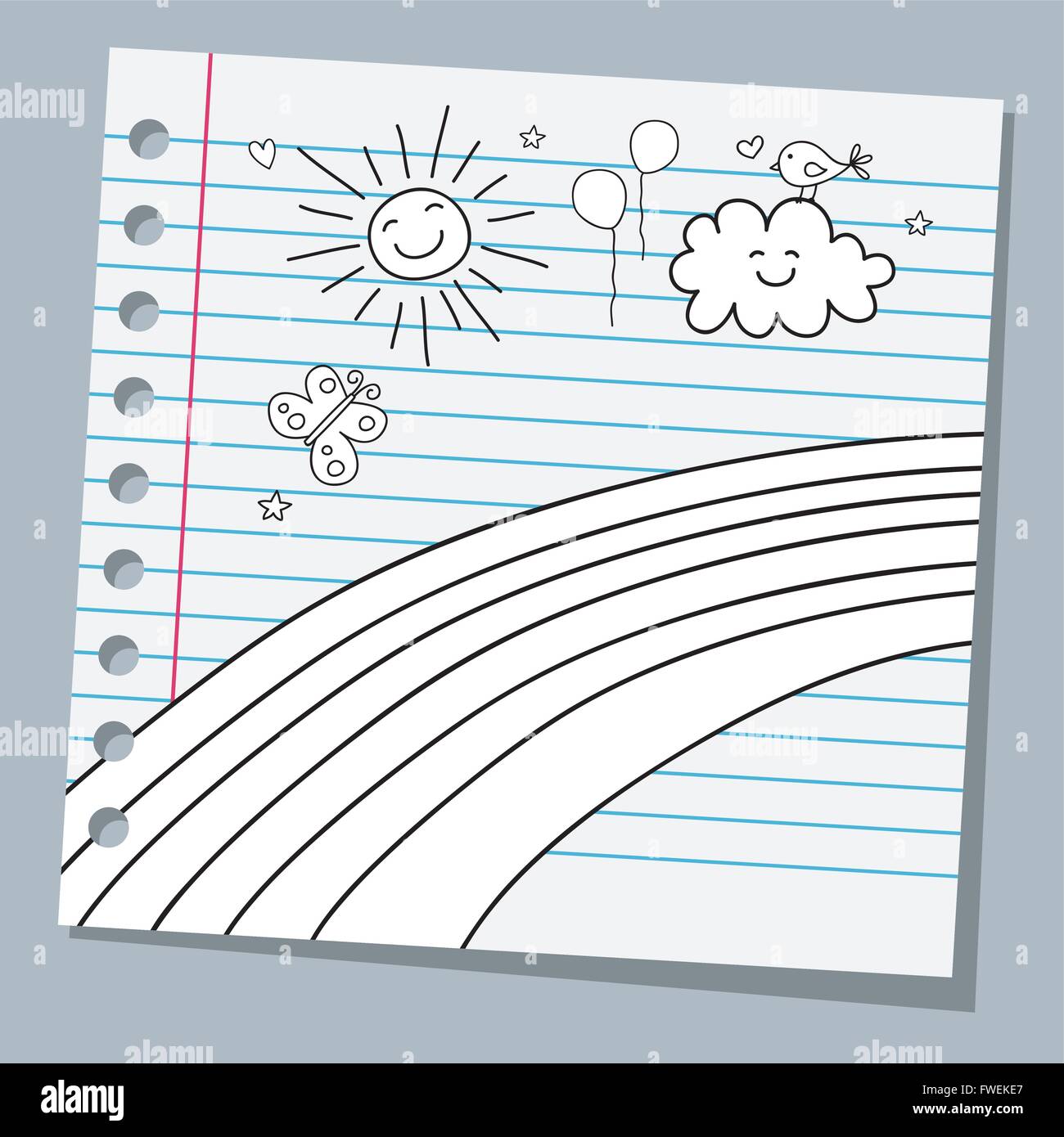 Child with rainbow Stock Vector Images - Alamy