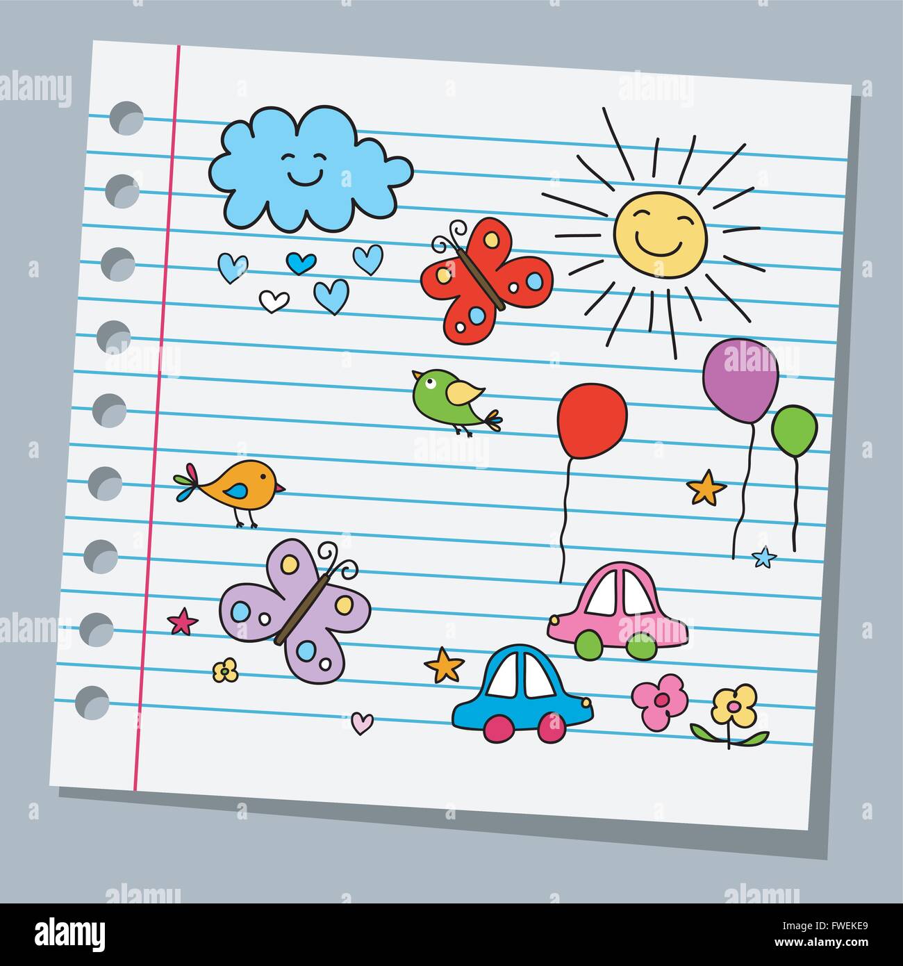 notebook paper happy summer day Stock Vector Image & Art - Alamy