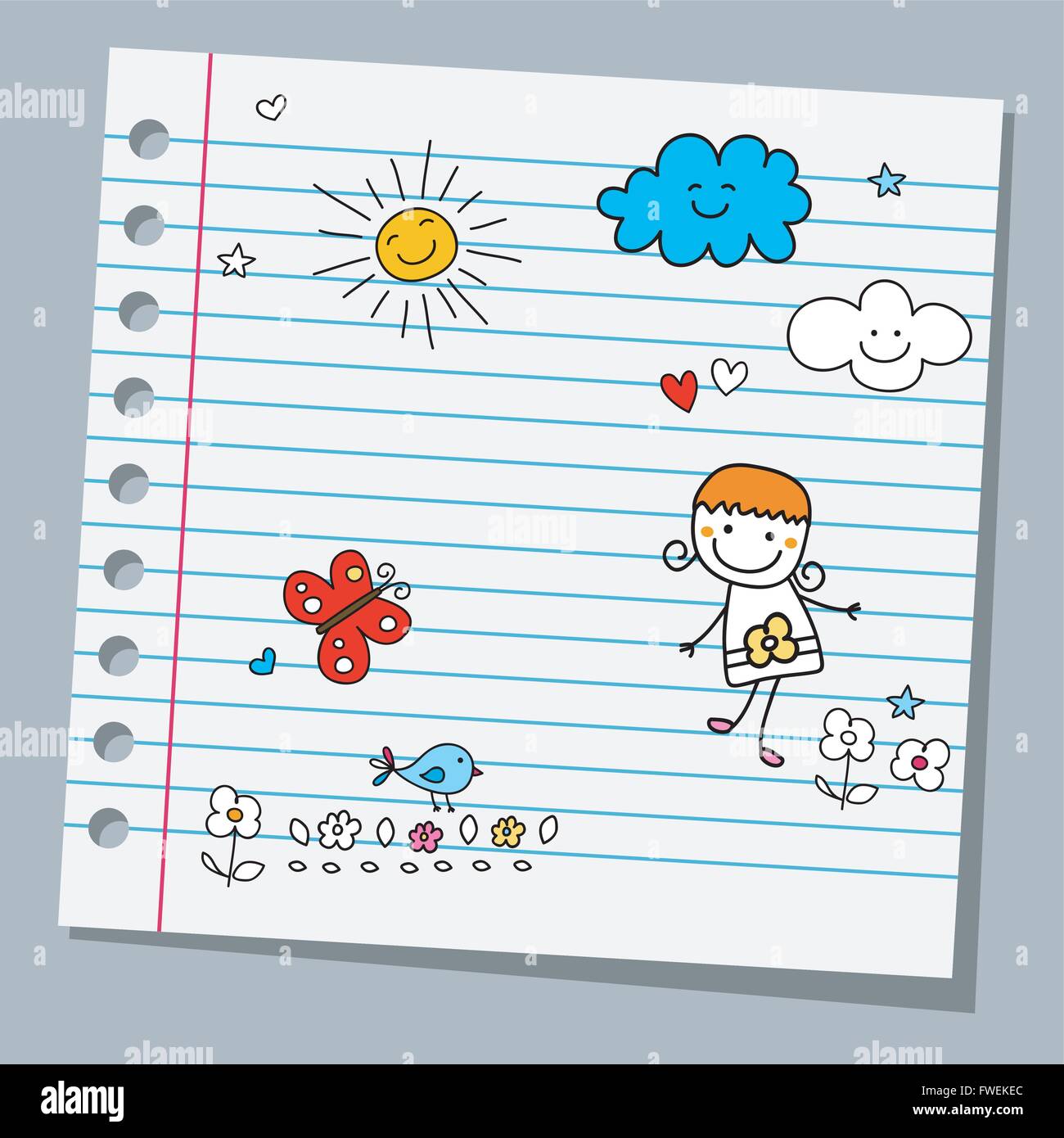 notebook paper happy summer day Stock Vector Image & Art - Alamy