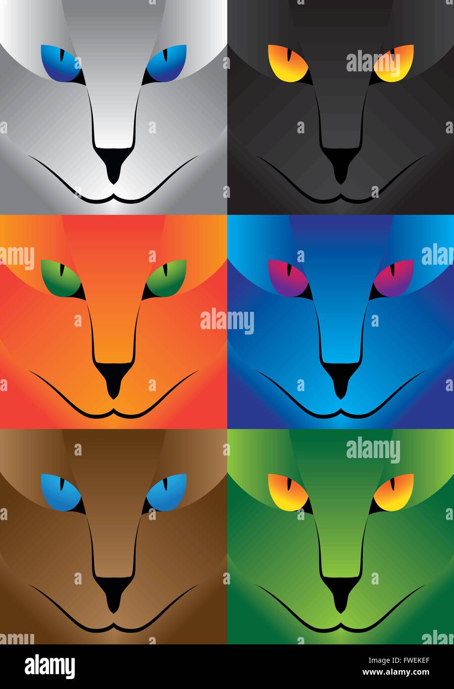 Illustration Vector Graphic Collection Cat Face for the creative use in ...