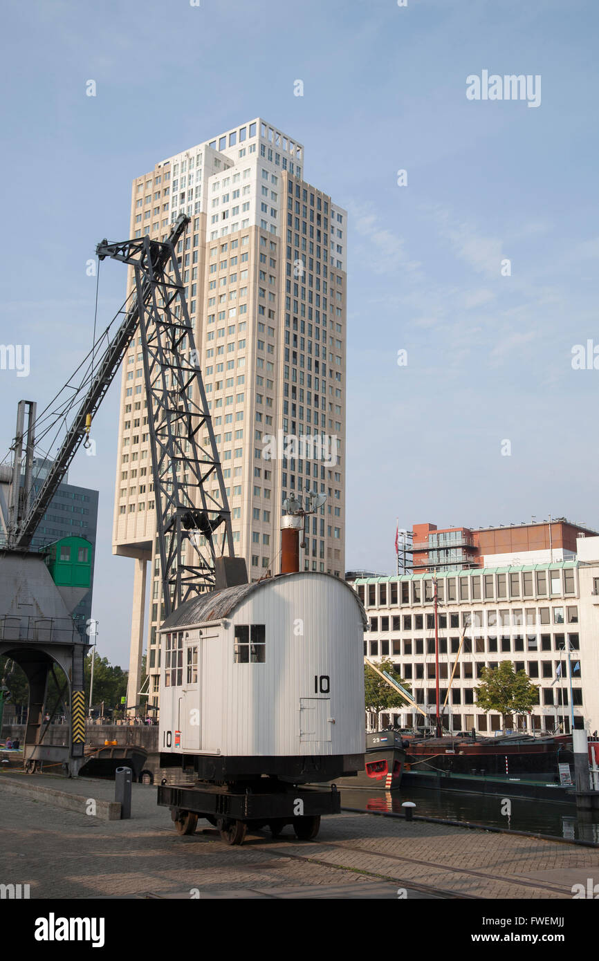 Train and Crane at Martime Museum, Rotterdam, Holland Stock Photo - Alamy