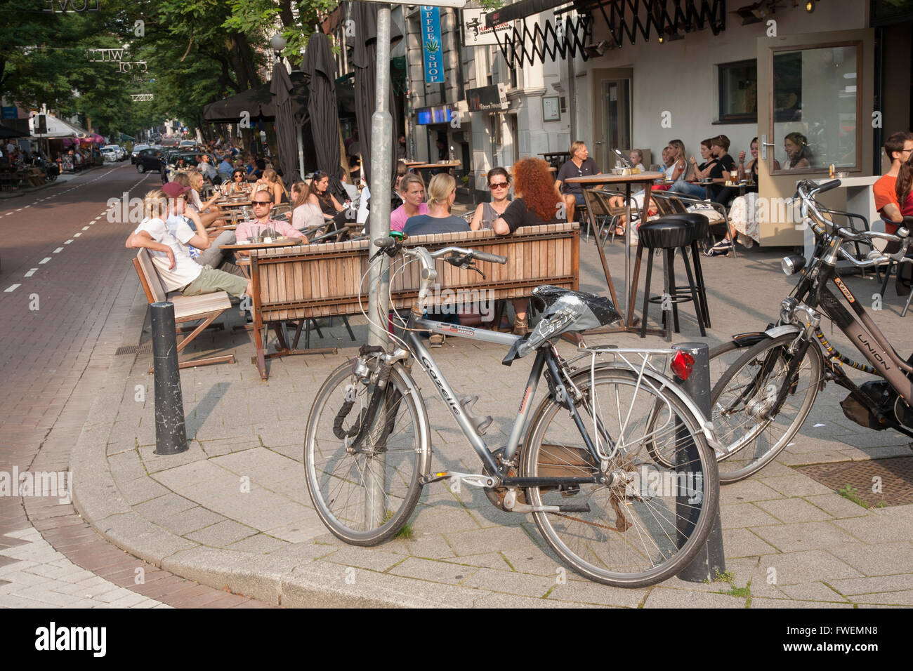 Cafe and Bar on Witte de Withstraat Street; Rotterdam, Holland Stock ...