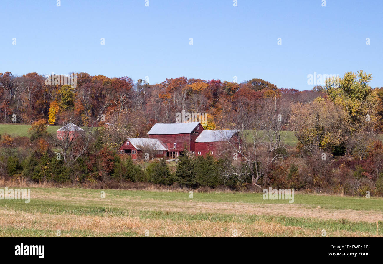 Autumn fall farm scene Stock Photo - Alamy