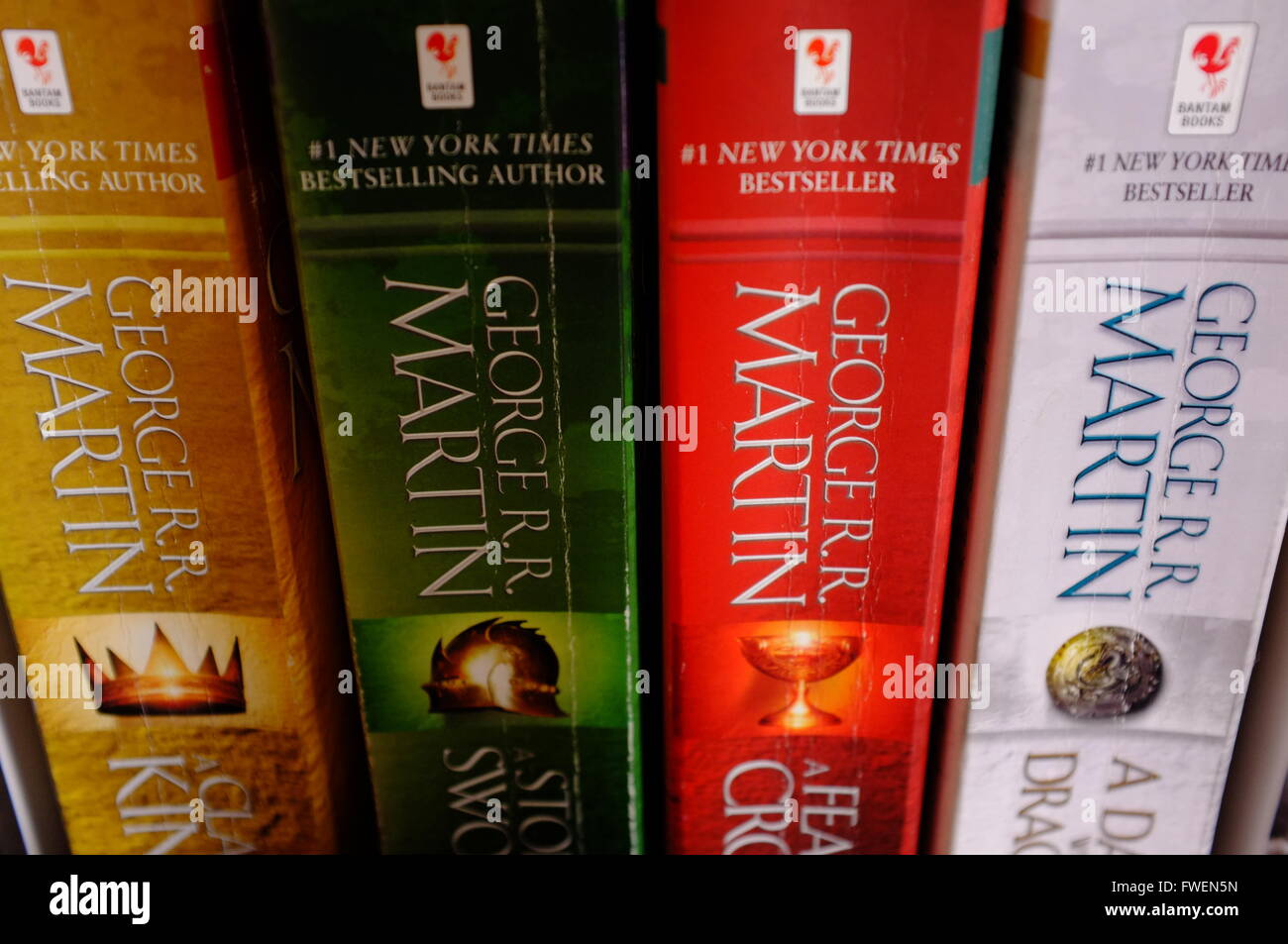 A row of George R. R. Martin books on a bookshelf Stock Photo - Alamy