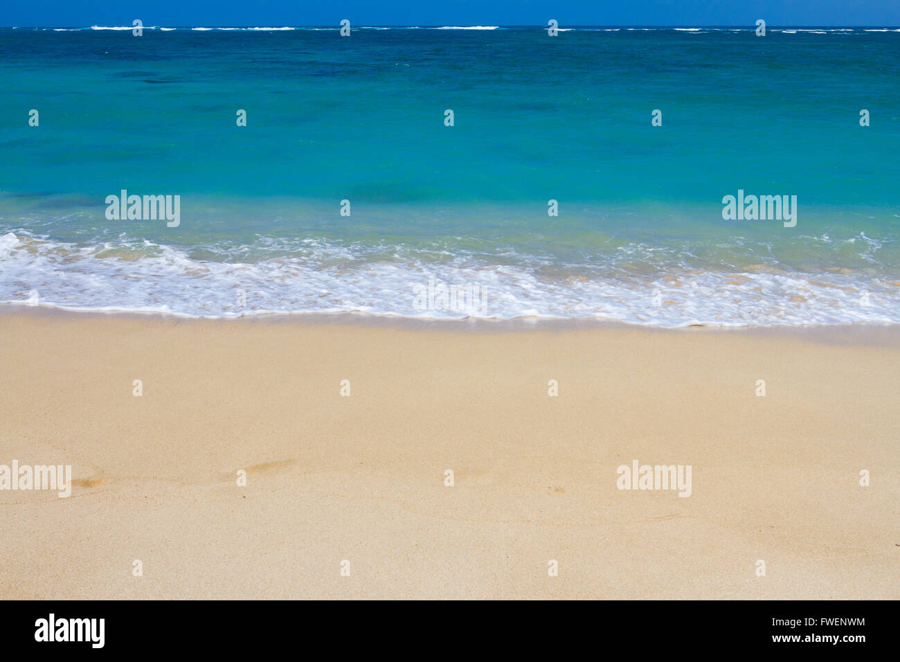 Beautiful tropical blue green water and a white sand beach on the north ...