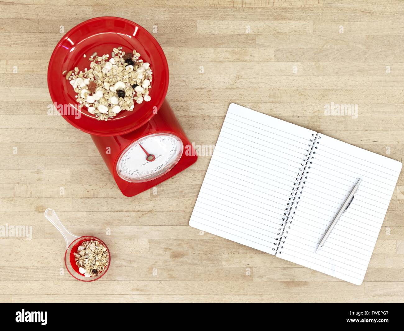 A studio photo of a set of kitchen food scales Stock Photo - Alamy