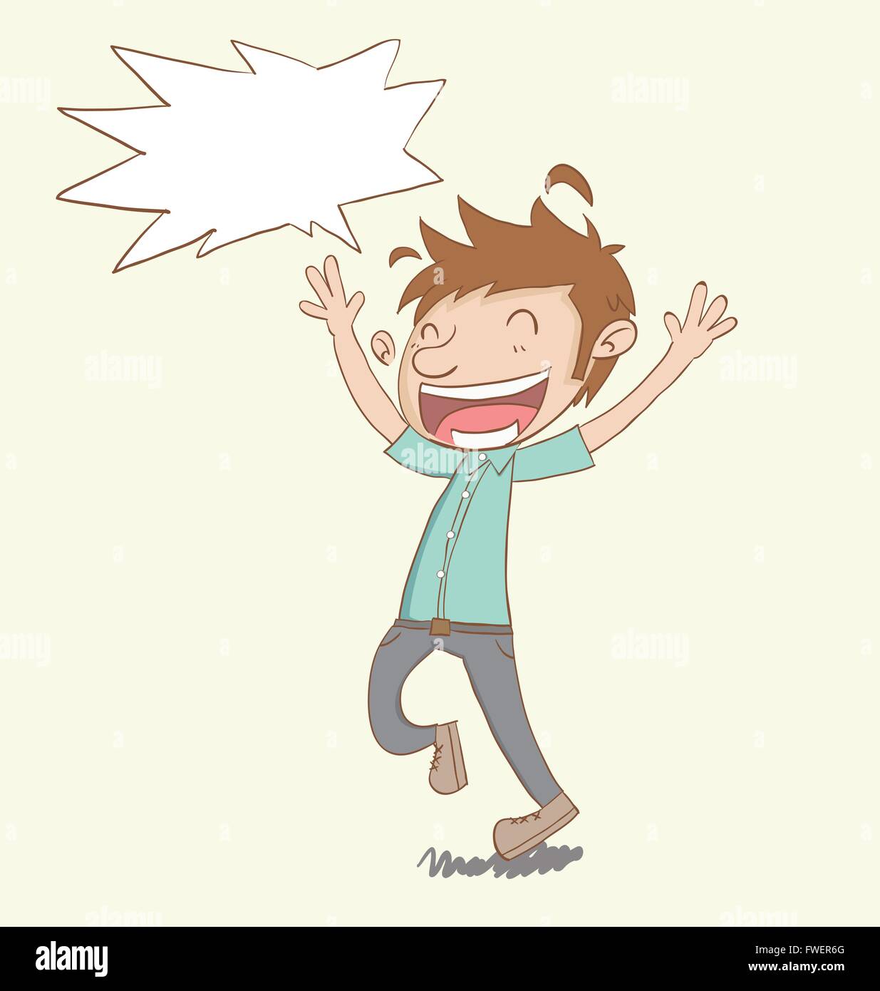 Cartoon happy man hi-res stock photography and images - Alamy