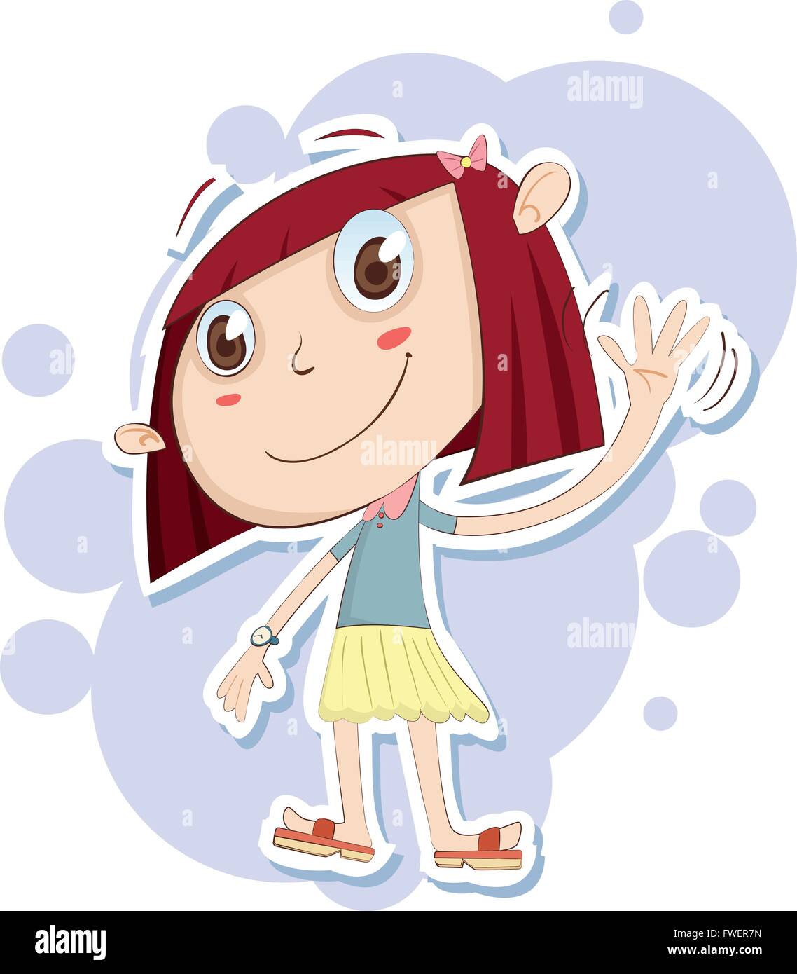 Animated Little Girl Smiling