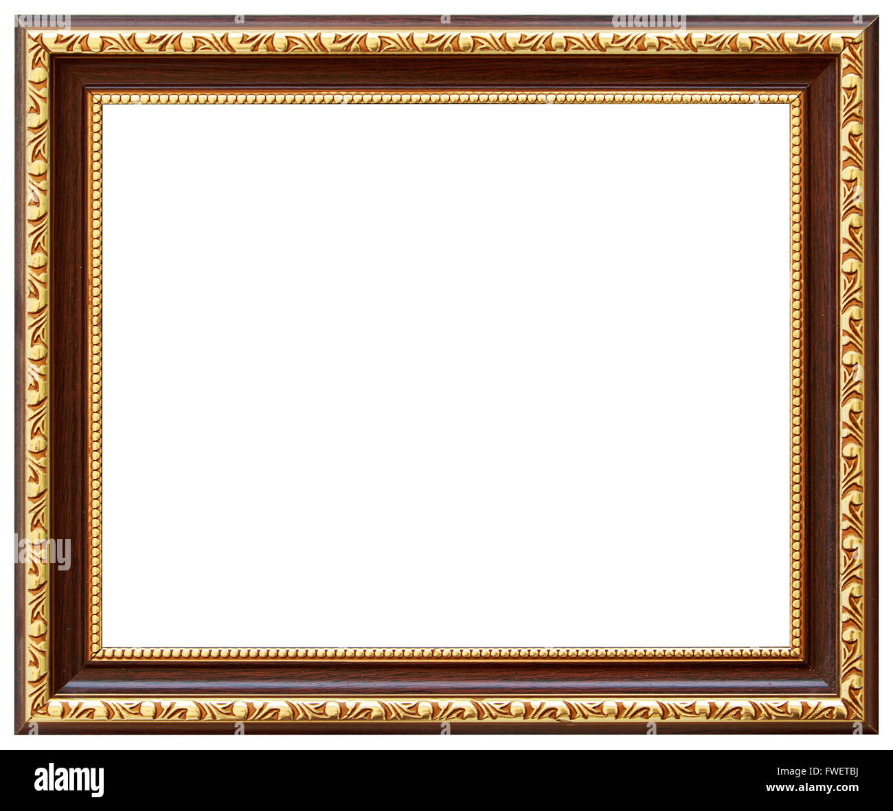 Wood vintage frame isolated on white. Wood frame simple design Stock ...