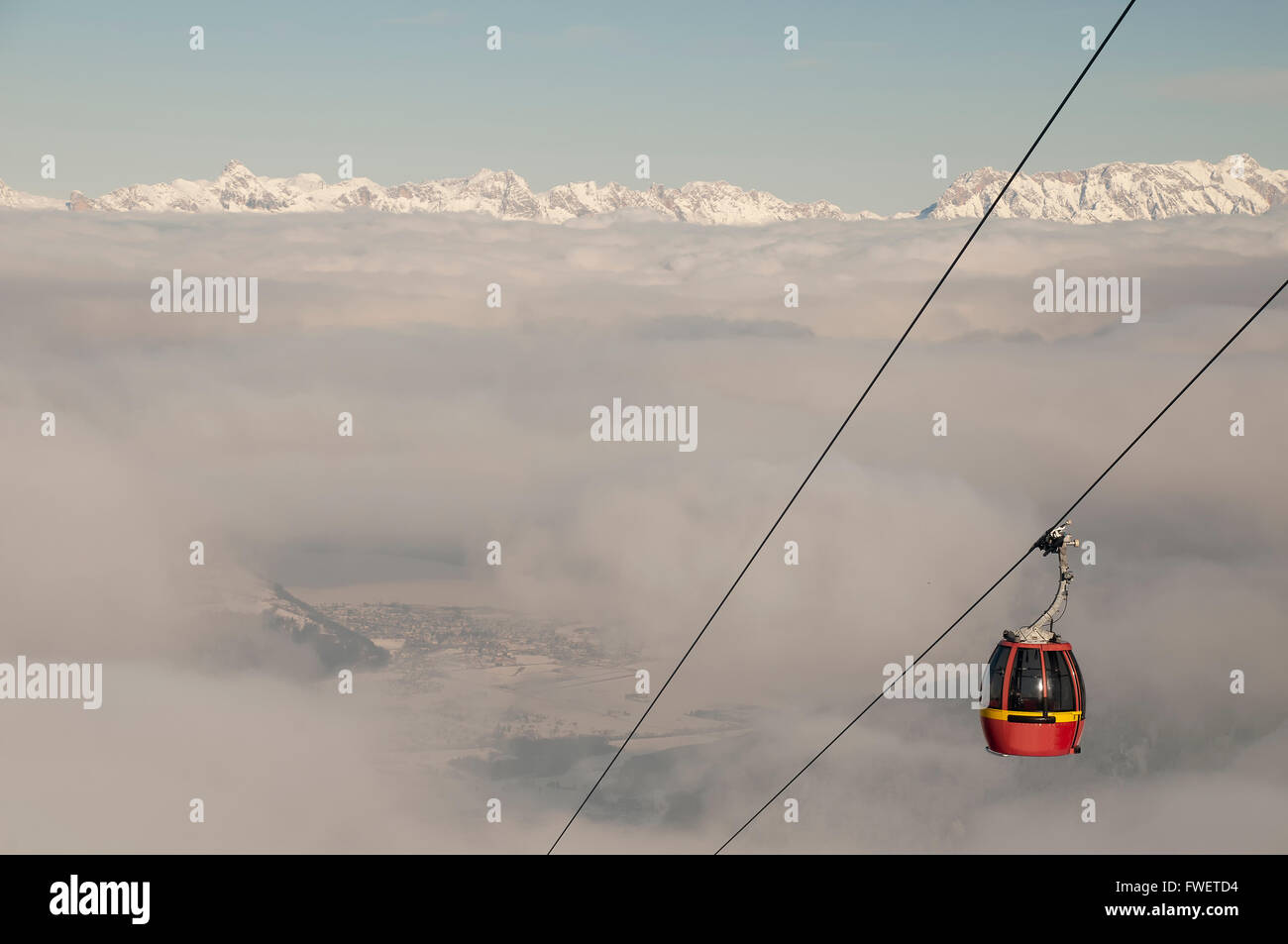 Cable car in austrian ski resort during peak season Stock Photo - Alamy