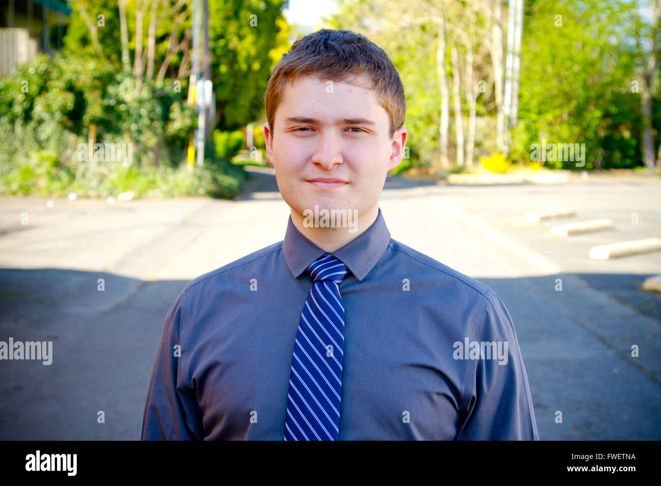 A college student business professional is photographed outside with ...