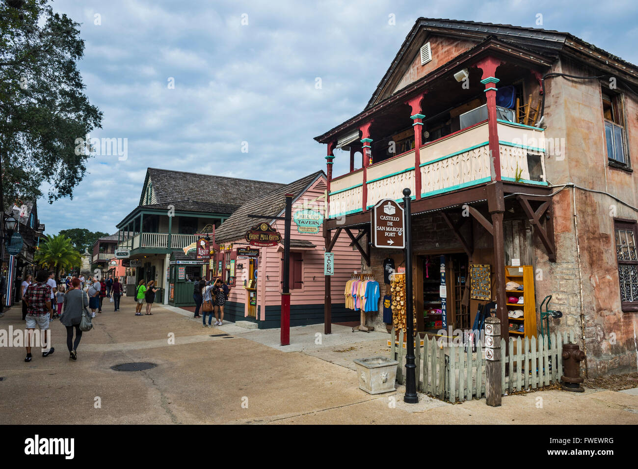 Old colonial shops, St, Augustine, oldest continuously occupied ...