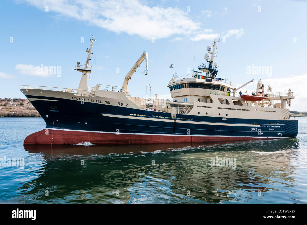 The Atlantic Challenge trawler prepares to leave Killybegs harbour ...