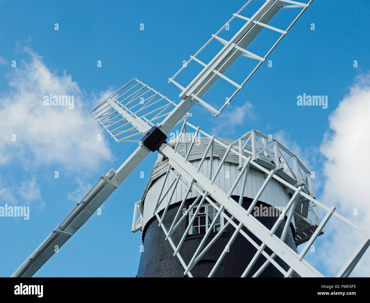 Stow Mill, a partially restored windmill in the village of Paston near ...