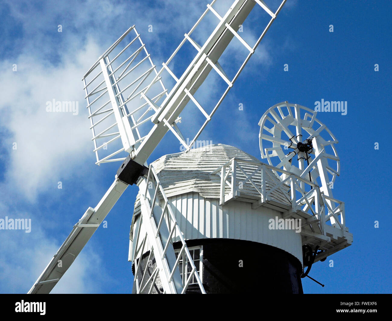 Stow Mill, a partially restored windmill in the village of Paston near ...