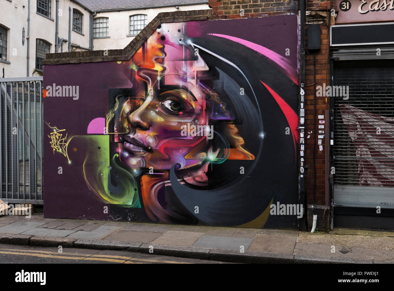 Beautiful street art graffiti with abstract wall images in London ...