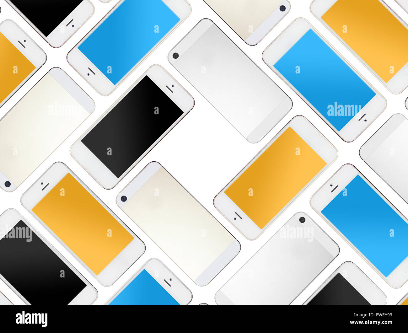 smart phone collage flat lay view Stock Photo - Alamy