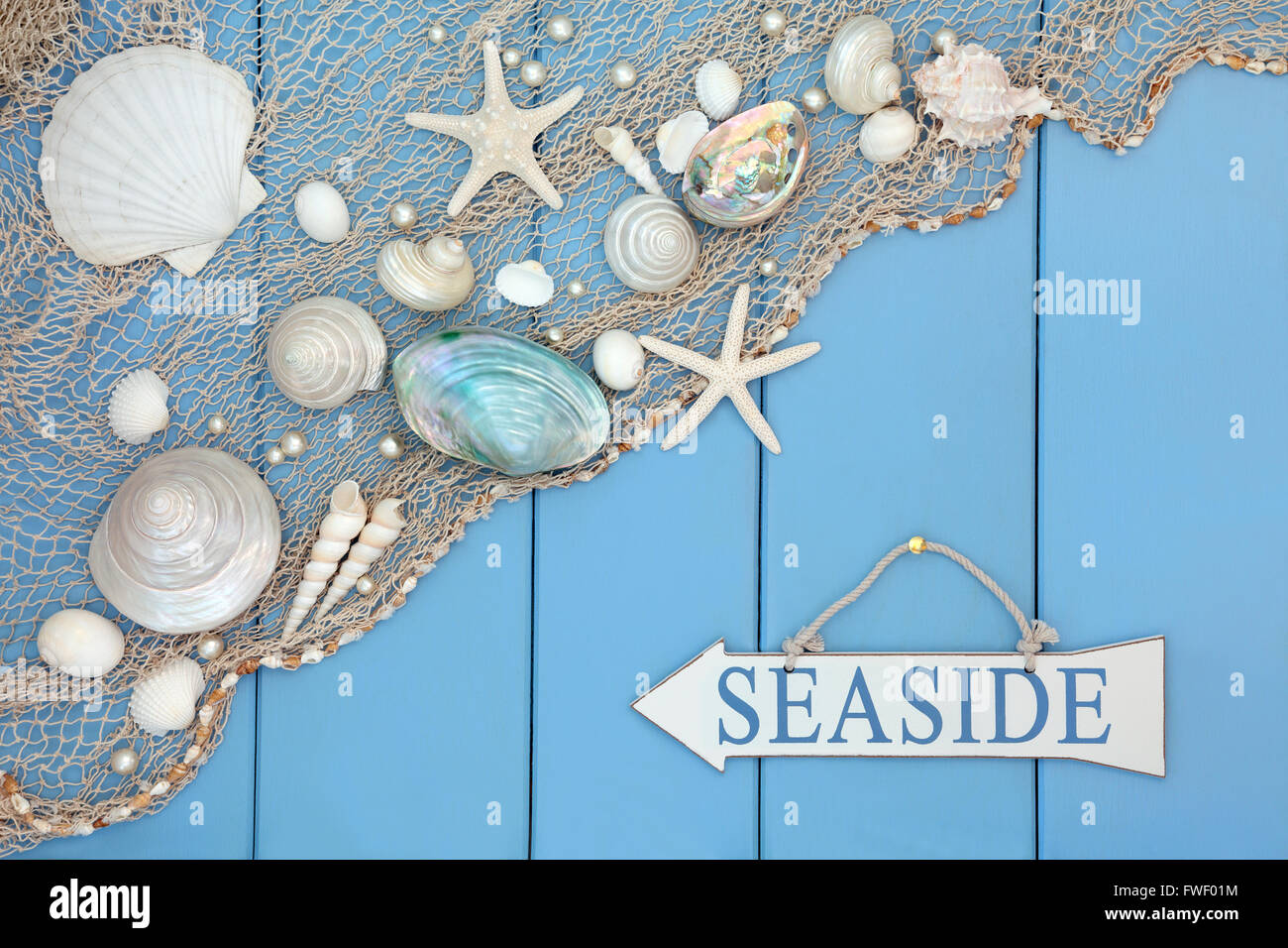Wooden seaside sign hi-res stock photography and images - Alamy