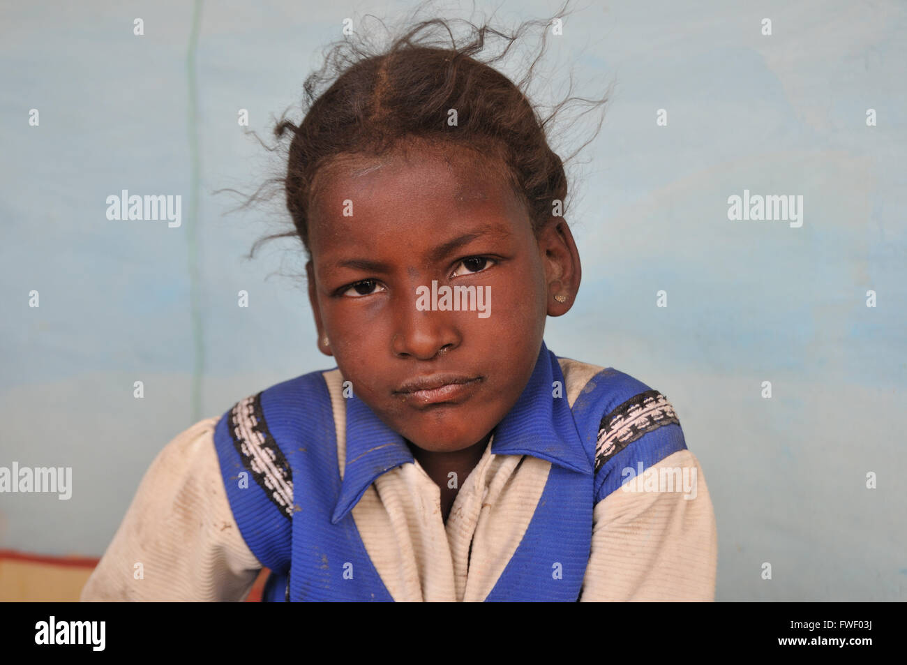Girl, Nubian village, along the Nile bend Stock Photo - Alamy