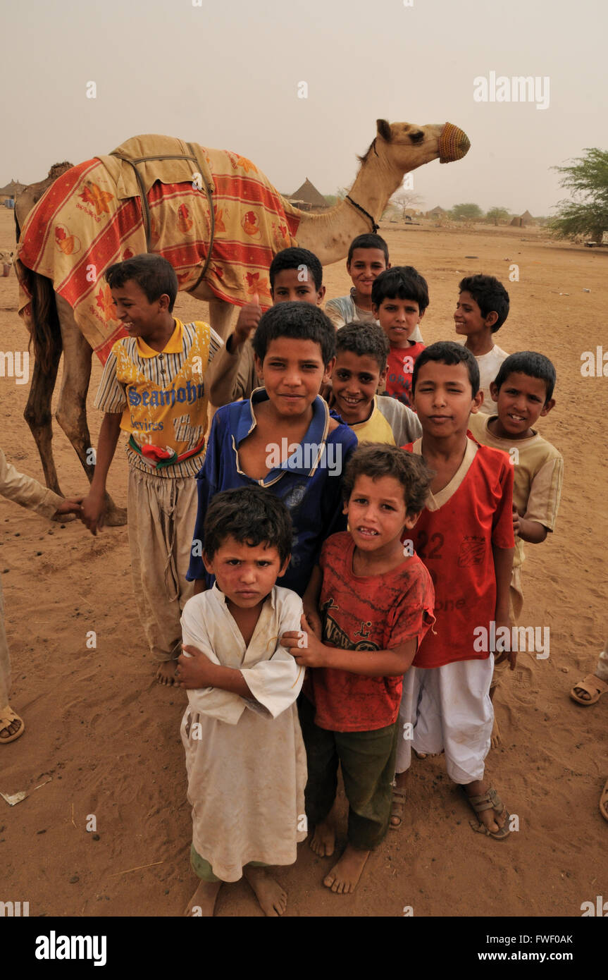 Children, Rashaida camp near Kassala Stock Photo - Alamy