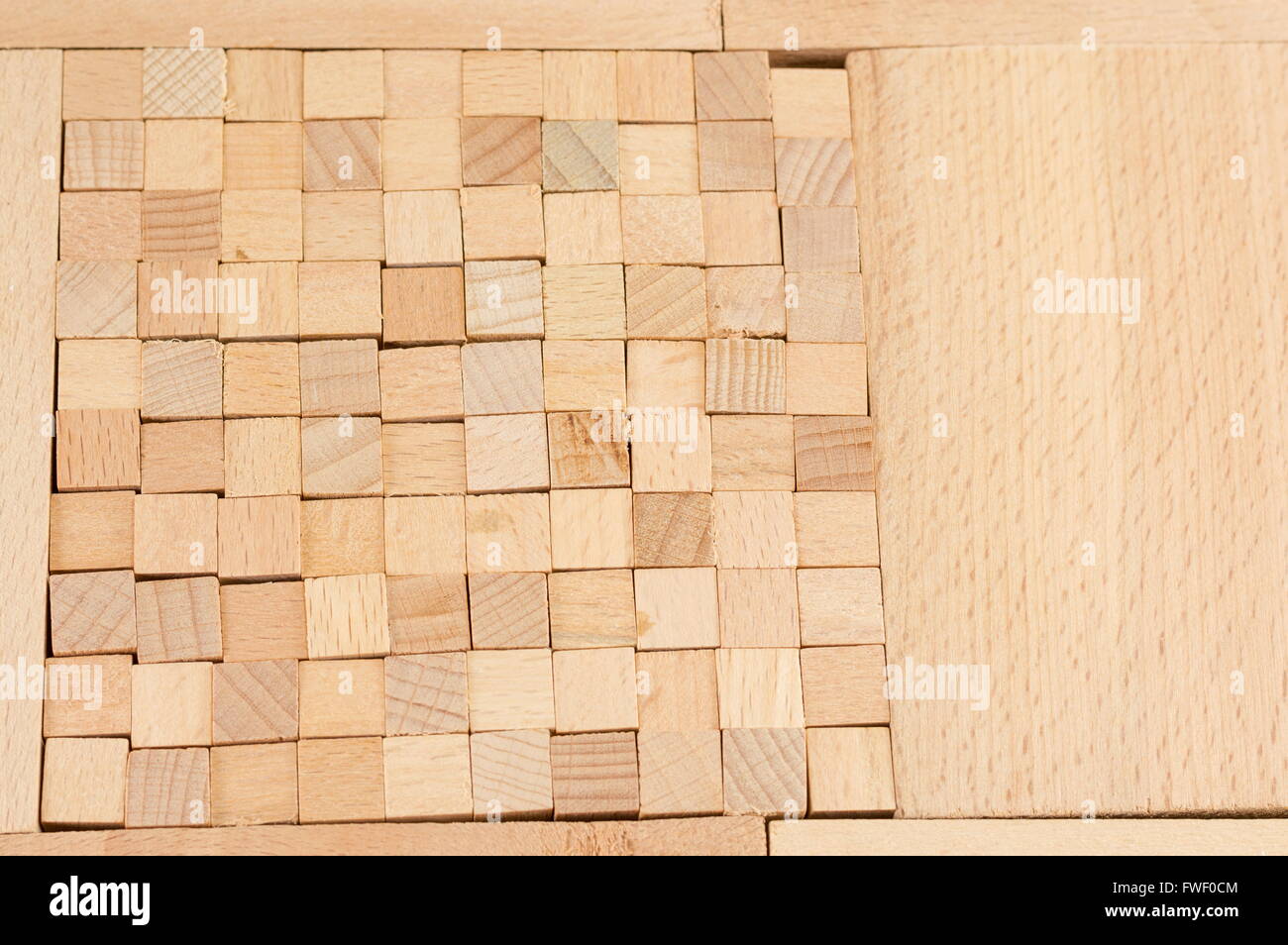 brown wooden blocks in a square Stock Photo - Alamy