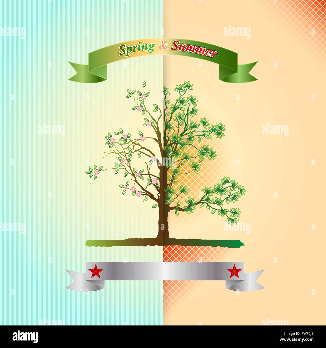 Change seasons tree Stock Vector Images - Alamy