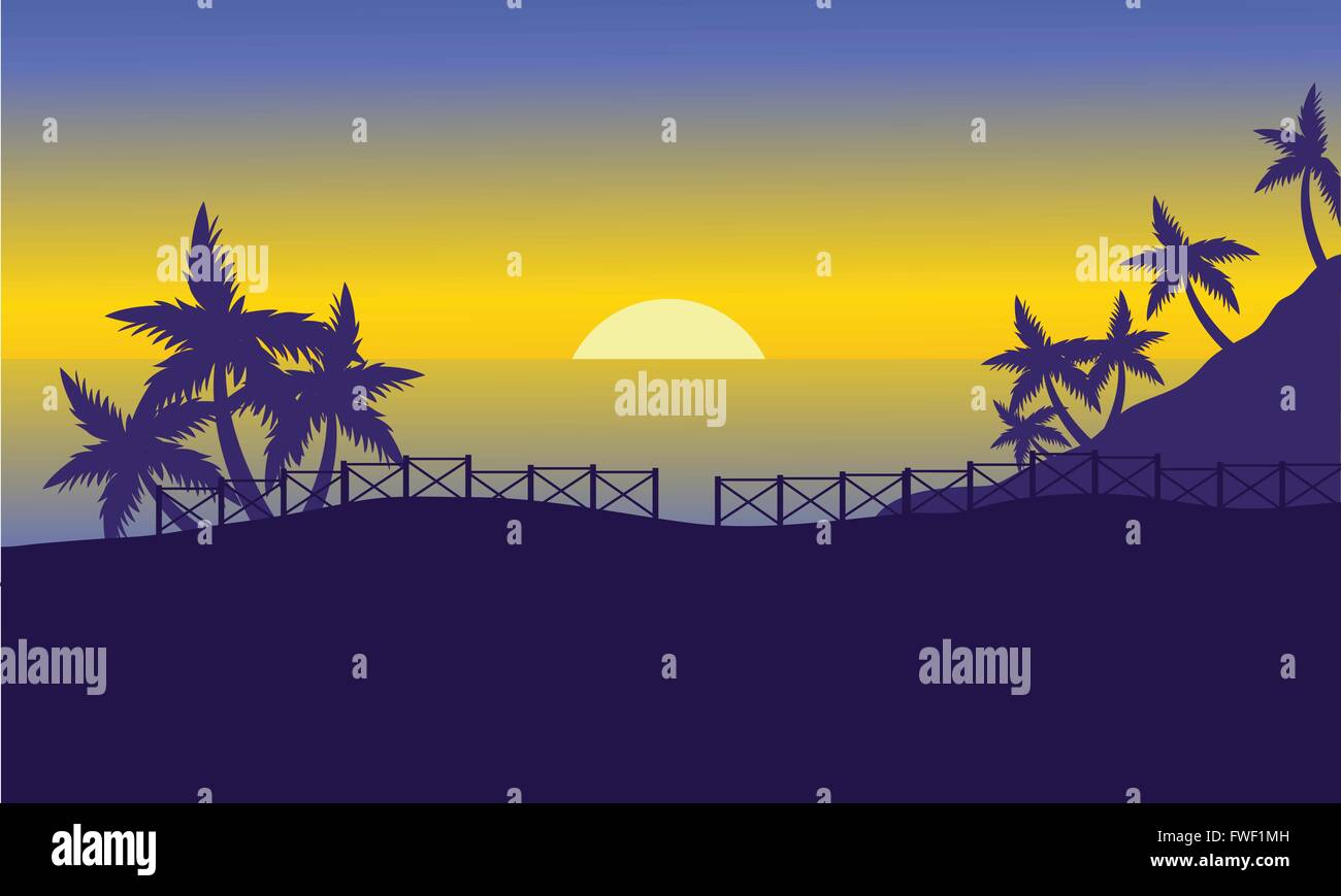 Sunset sea dramatic sky Stock Vector Images - Alamy