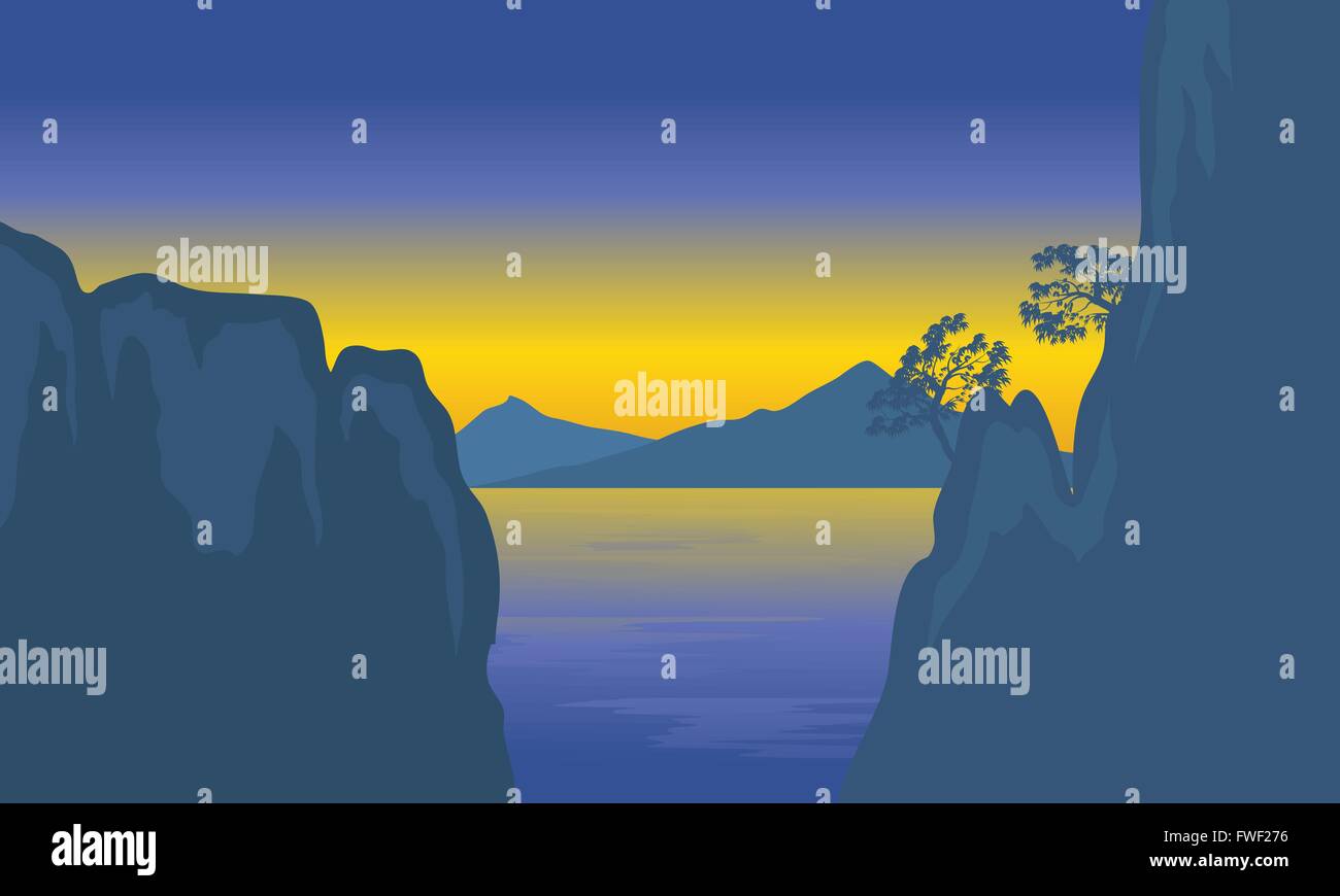 White rock cliff sea Stock Vector Images - Alamy