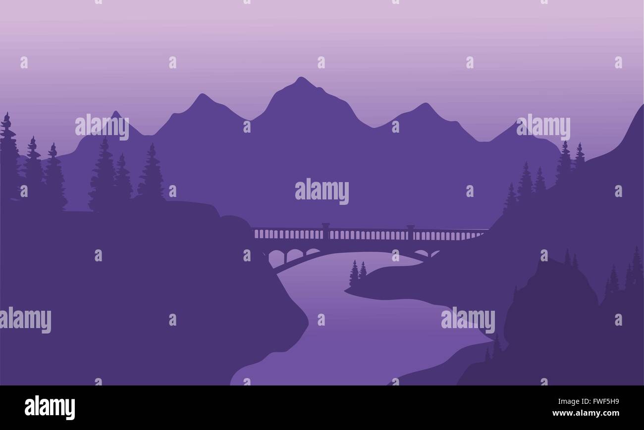 Stone bridge rock mountain Stock Vector Images - Alamy