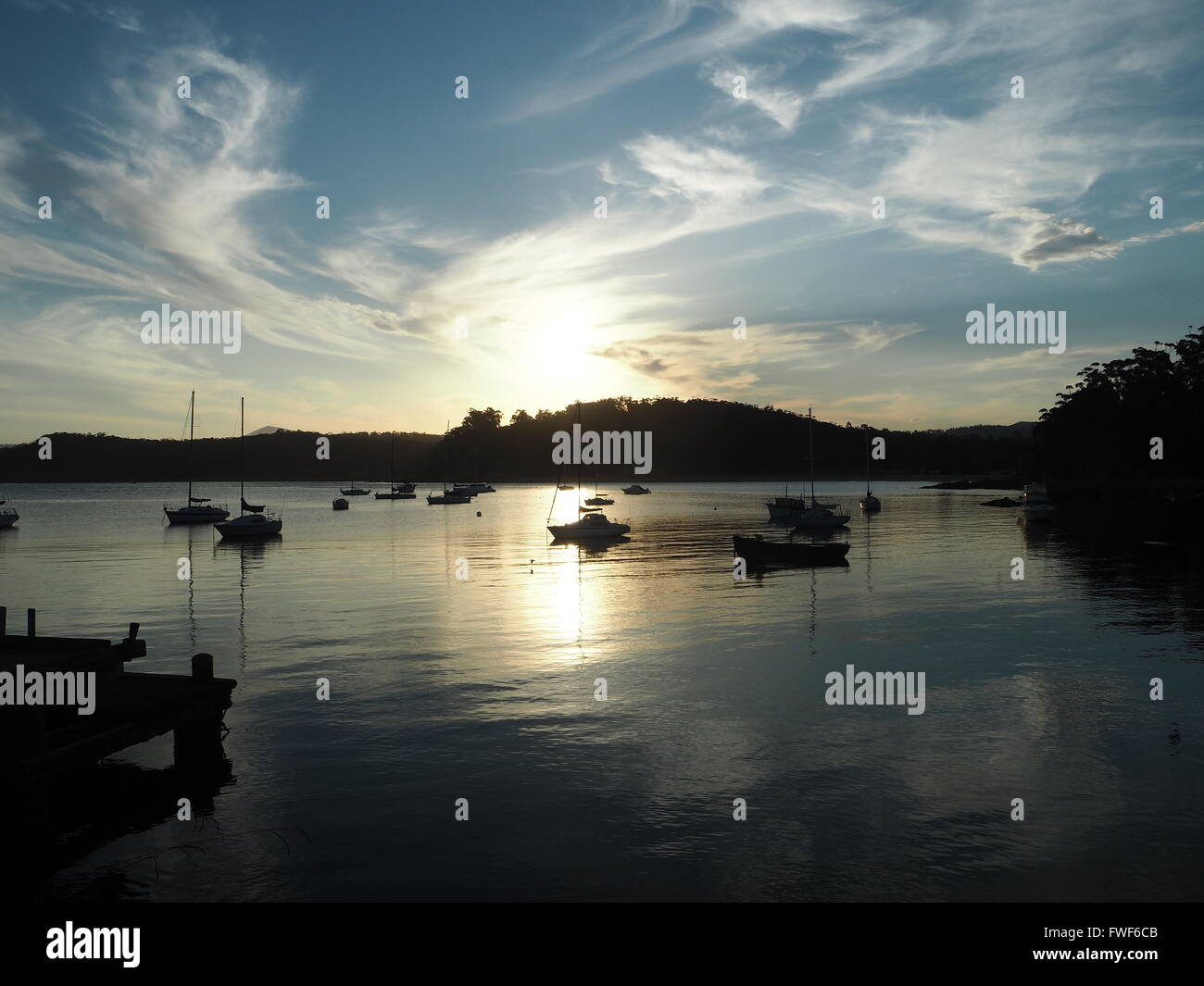 Reflection bay and sun wharf hi-res stock photography and images - Alamy