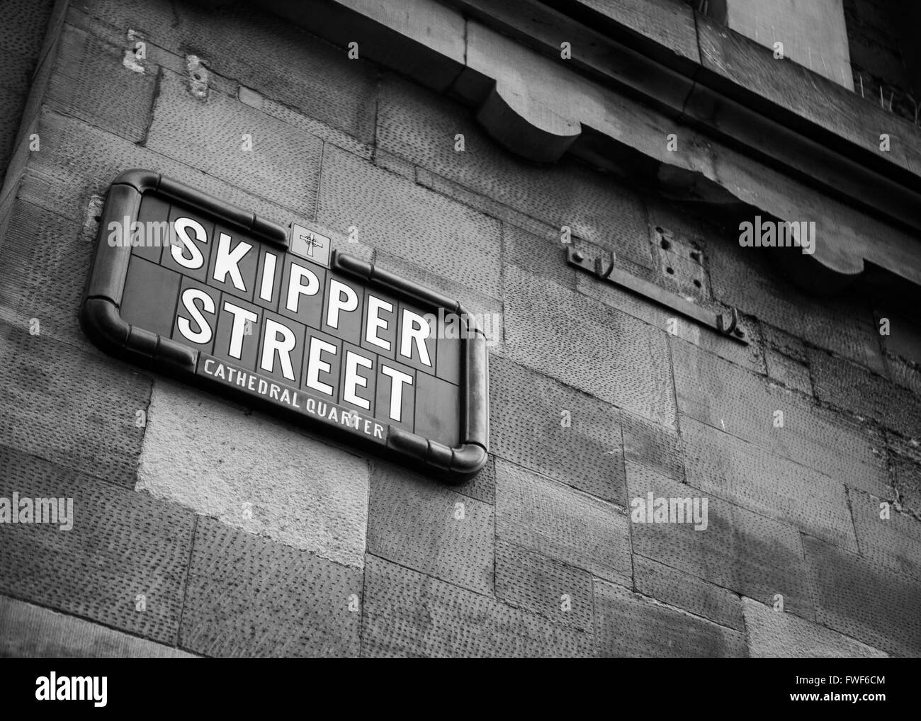 An ornate street sign in Belfast Stock Photo - Alamy