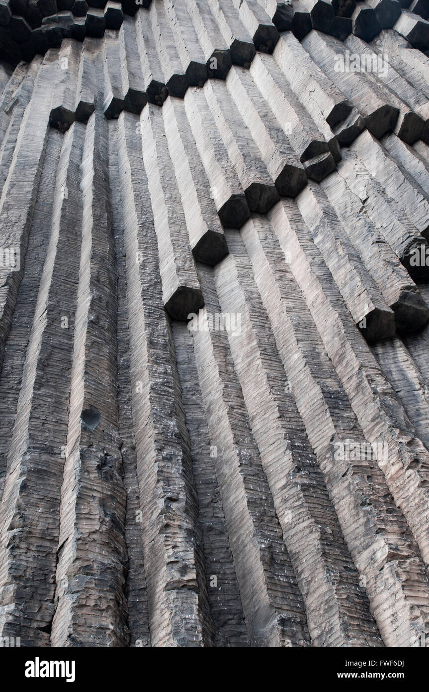Basalt columns along the sides of the Garni gorge, Armenia Stock Photo ...