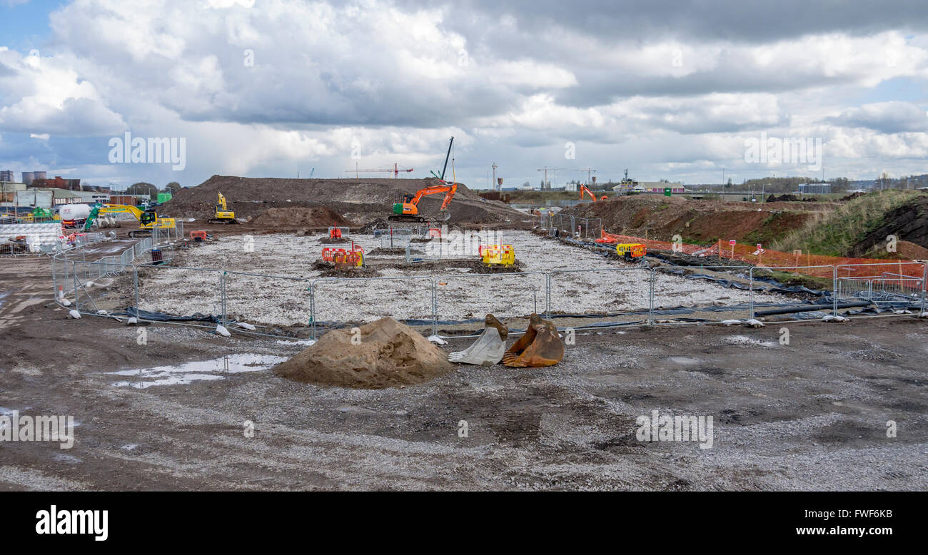 Construction site making way for new road layout Stock Photo - Alamy