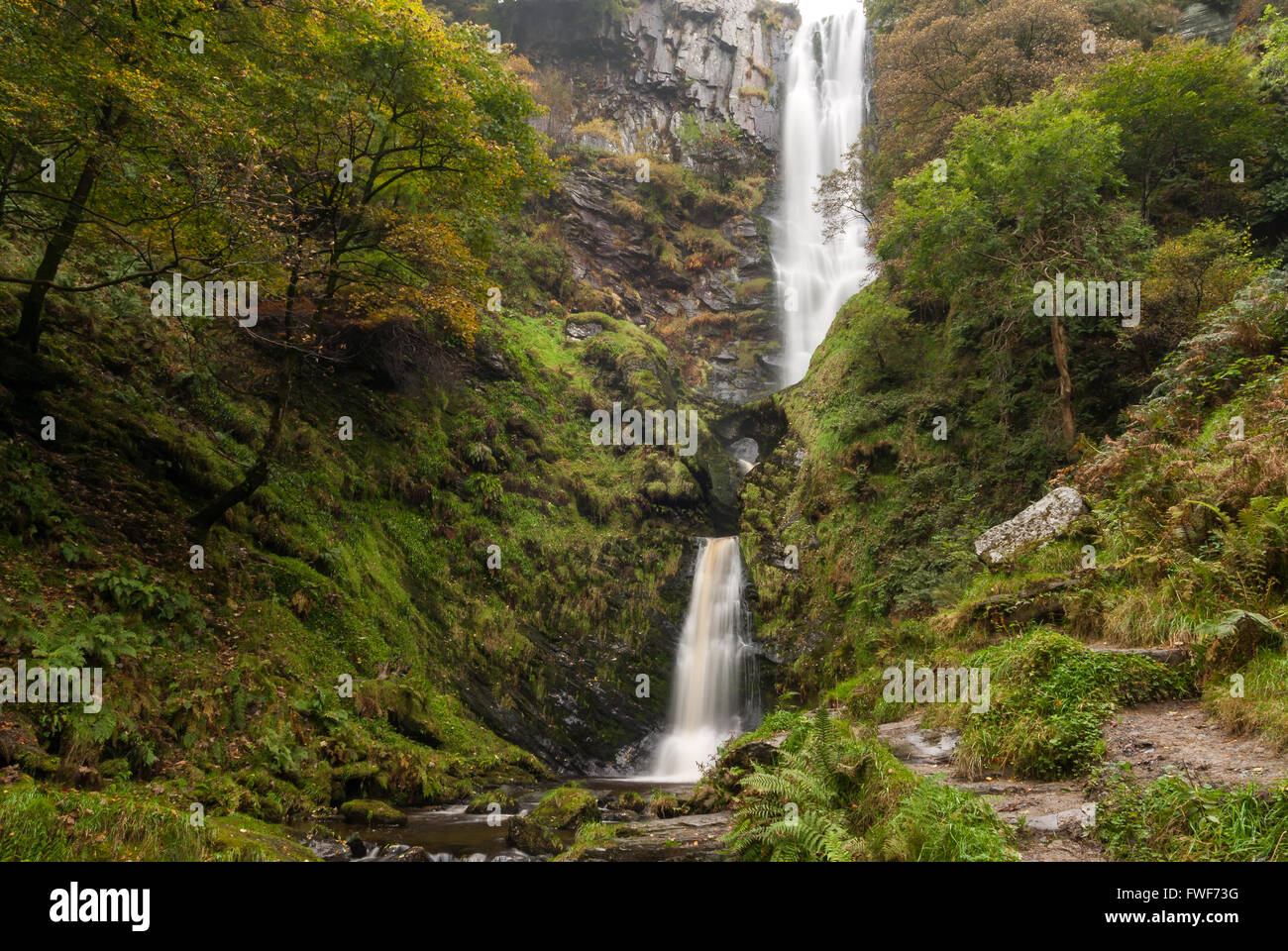 Pistyll Rhaeadr waterfall in Powys Wales one of the Seven Wonders of ...