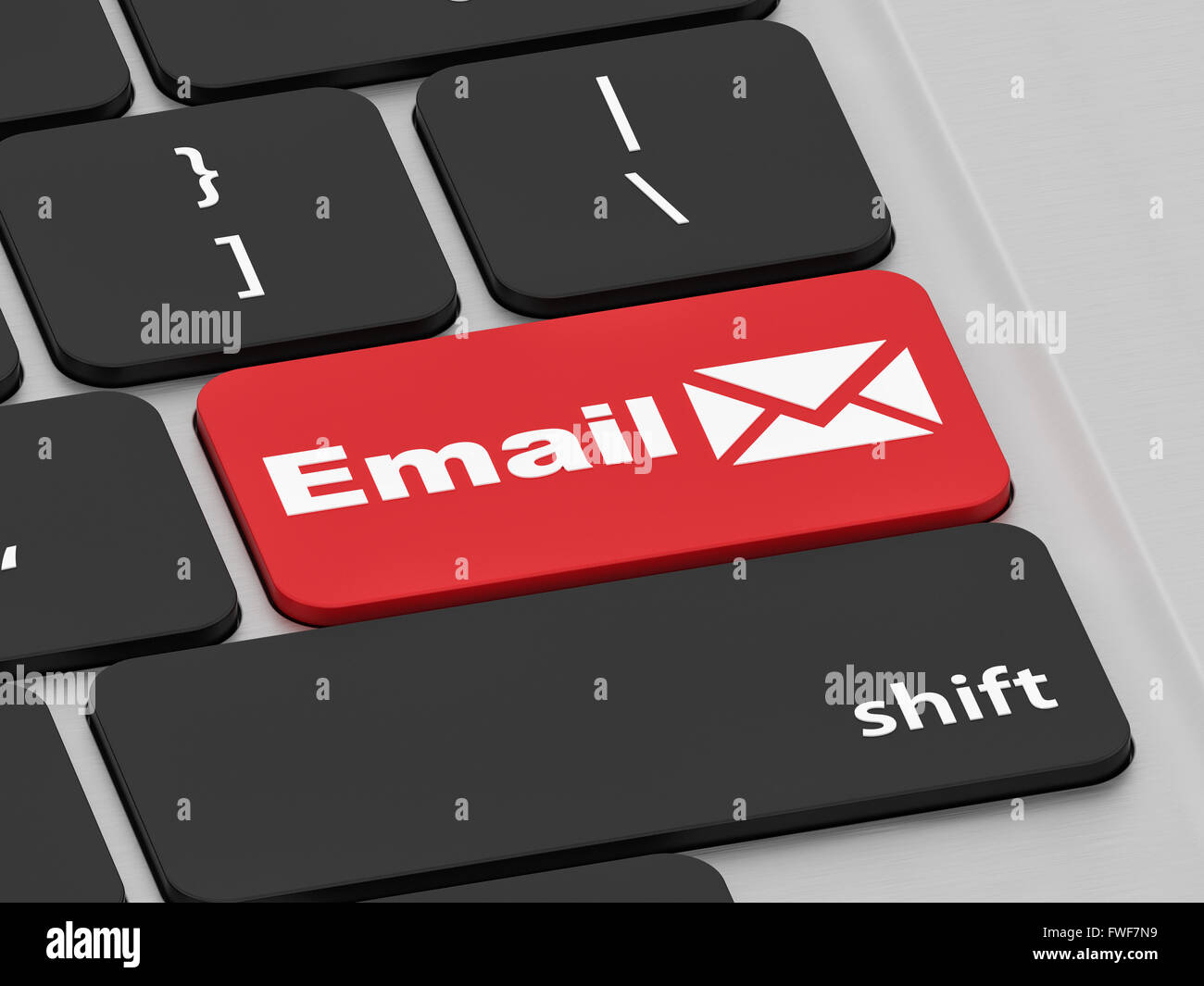 red mail button on a keyboard Stock Photo - Alamy