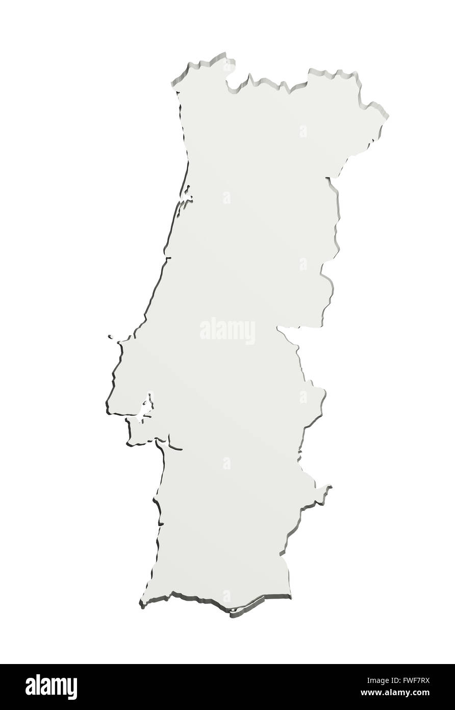 3d rendering of a Portugal map on white background Stock Photo - Alamy
