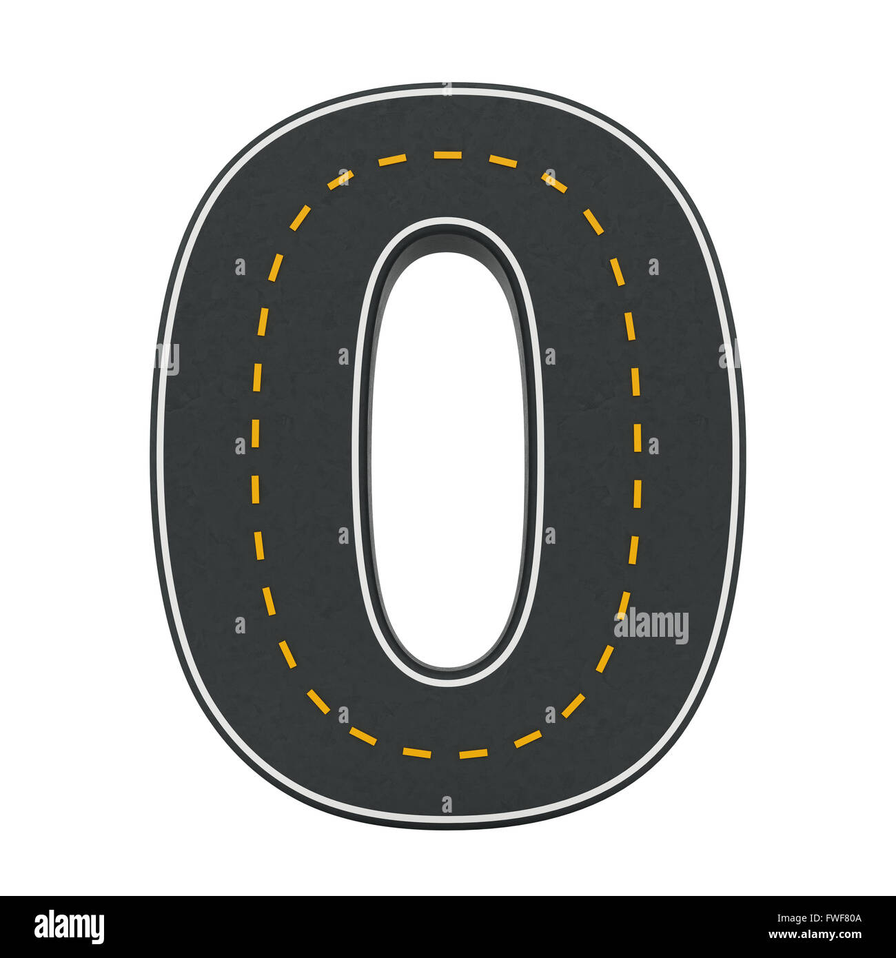 number 0 with road texture Stock Photo - Alamy