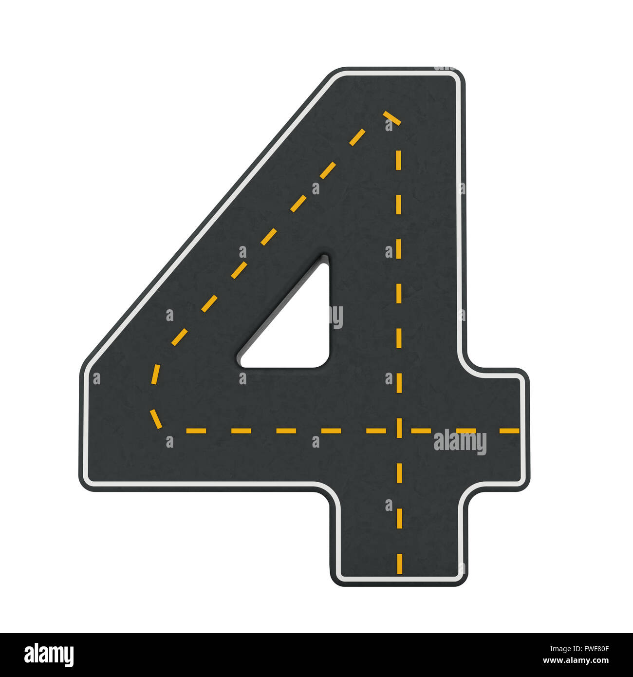 number 6 with road texture Stock Photo - Alamy