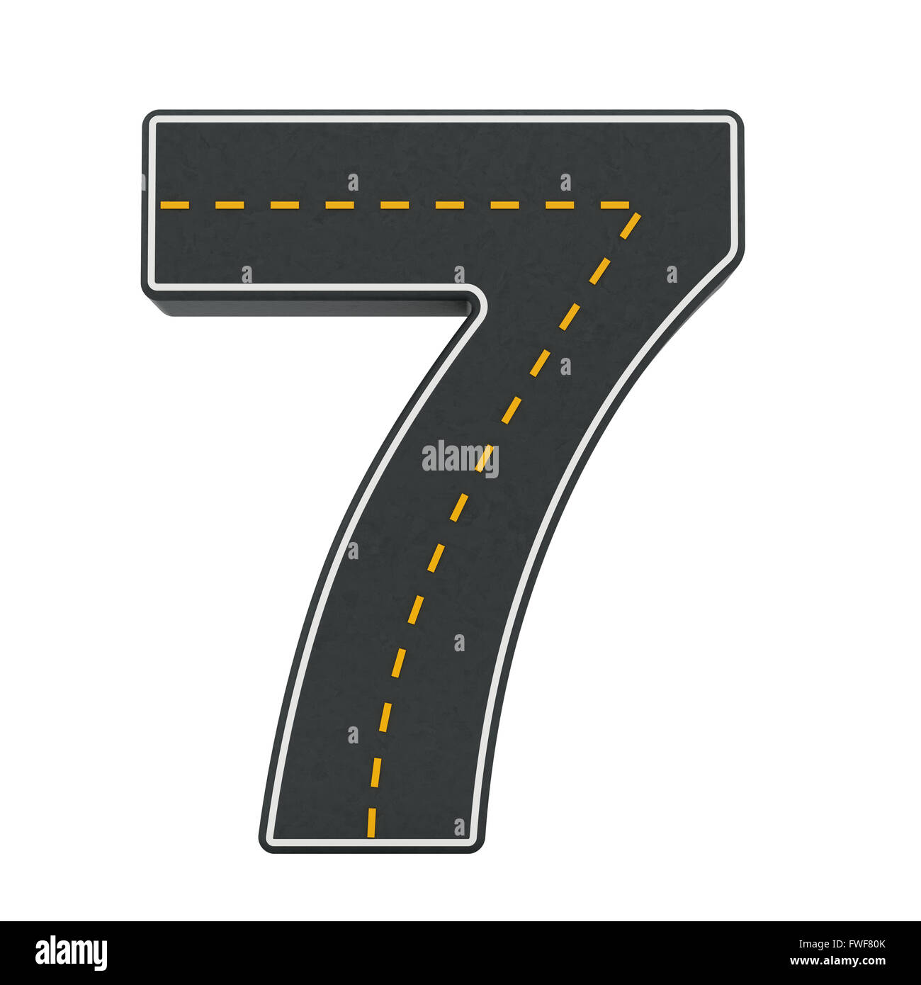 number 7 with road texture Stock Photo - Alamy