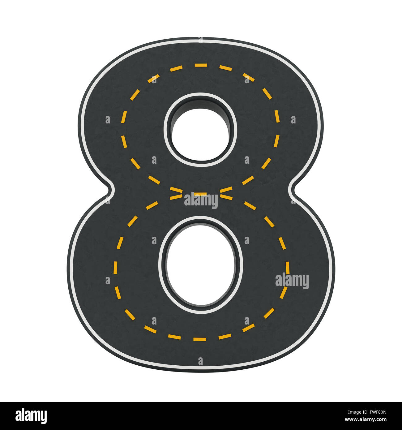 number 8 with road texture Stock Photo - Alamy