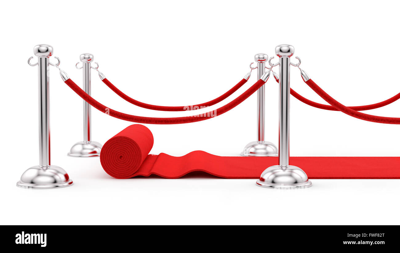 silver stanchions and a red carpet Stock Photo - Alamy