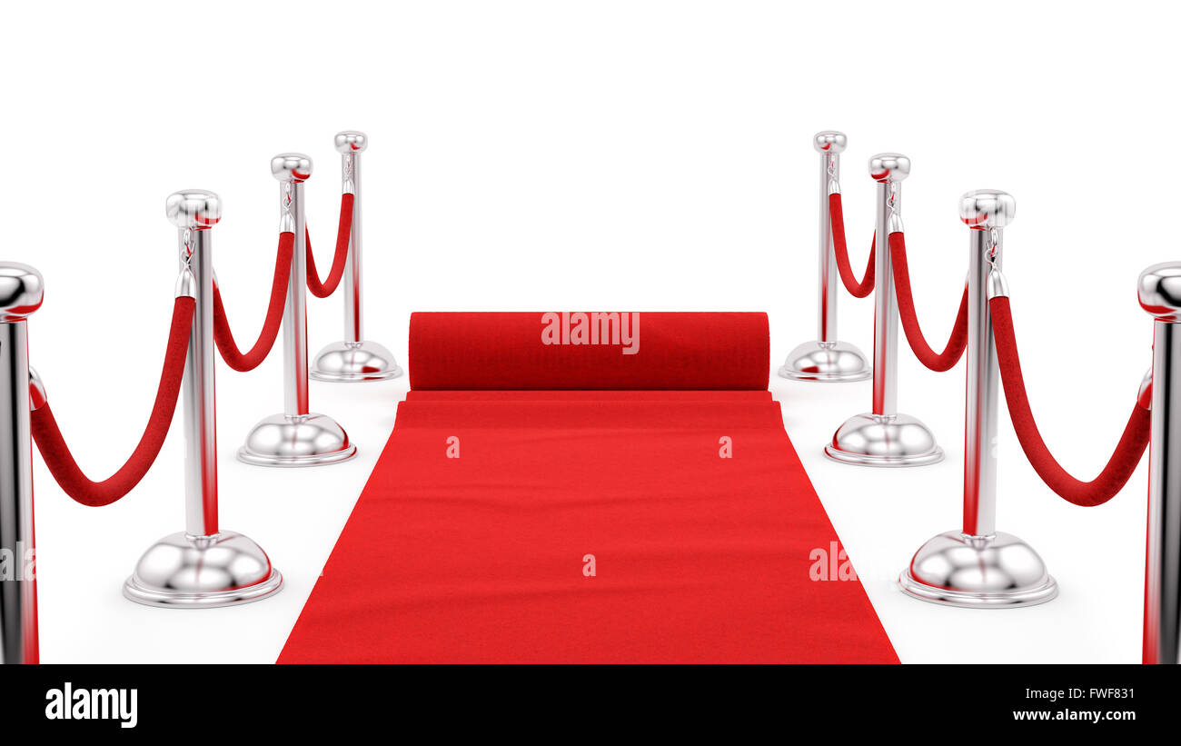 silver stanchions and a red carpet Stock Photo - Alamy