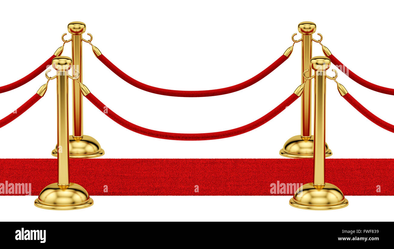 gold stanchions and a red carpet Stock Photo - Alamy