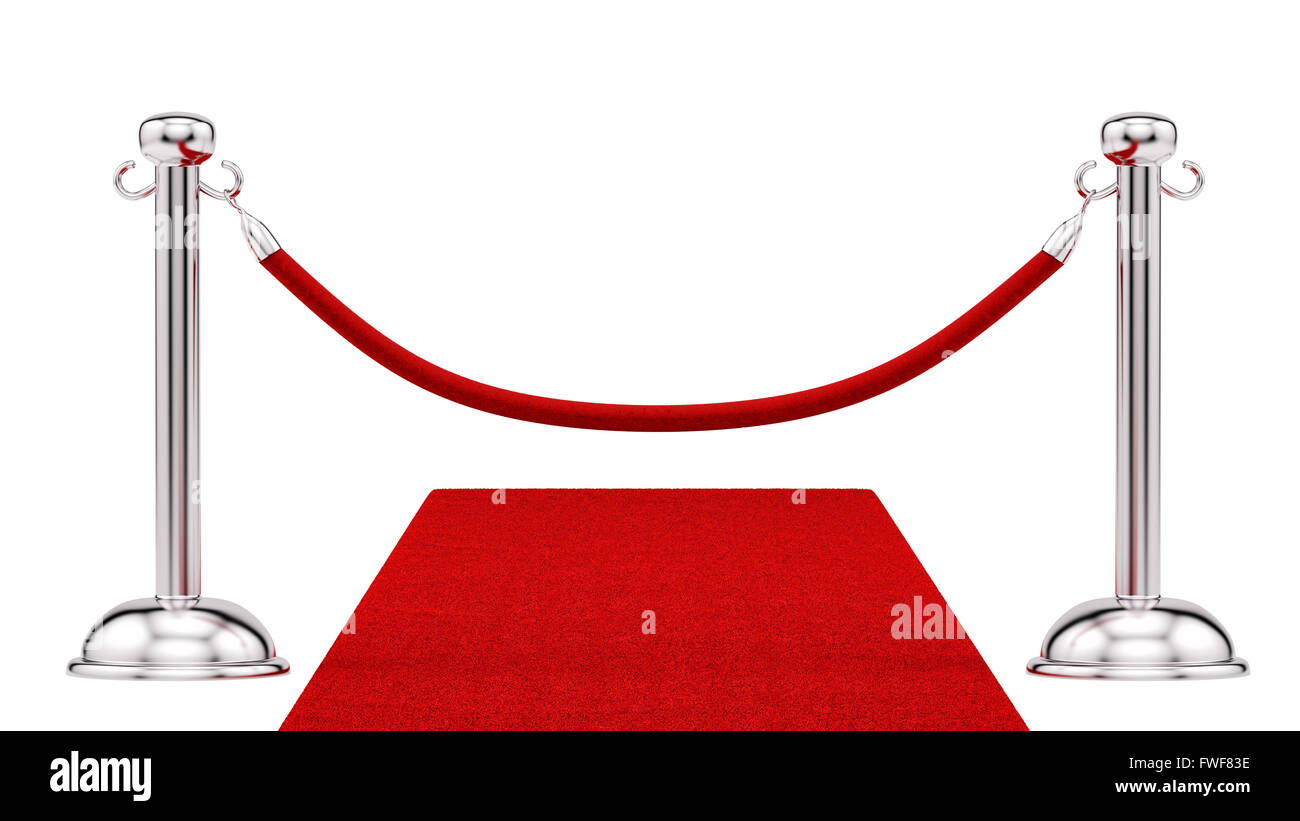 silver stanchions and a red carpet Stock Photo - Alamy