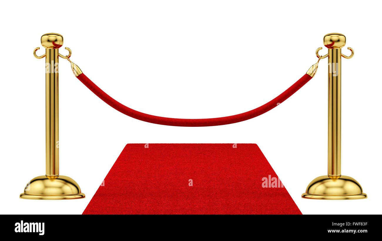 gold stanchions and a red carpet Stock Photo - Alamy