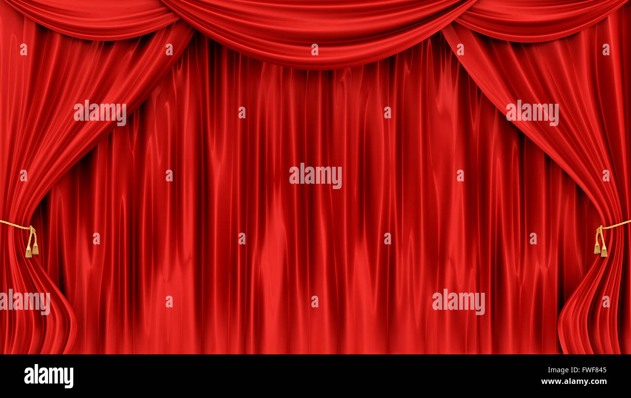 Red silk curtains hi-res stock photography and images - Alamy