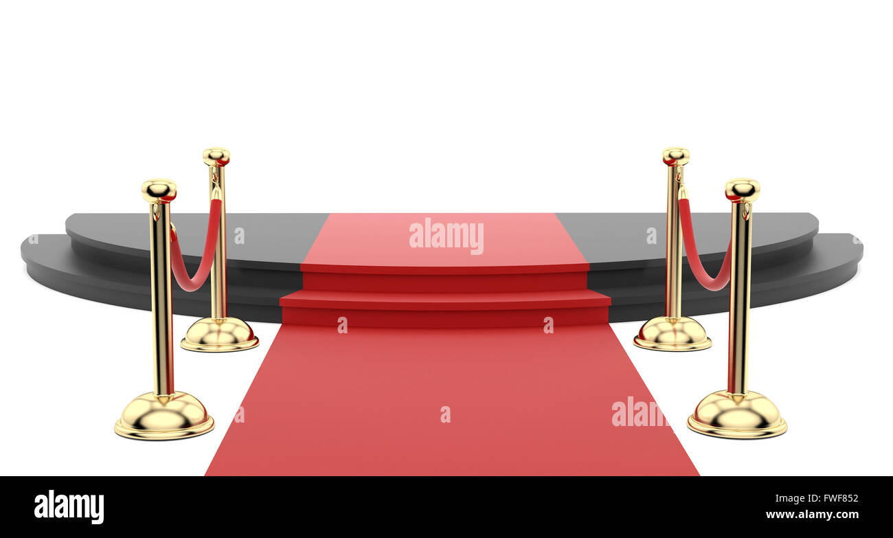 red carpet with stanchions Stock Photo - Alamy